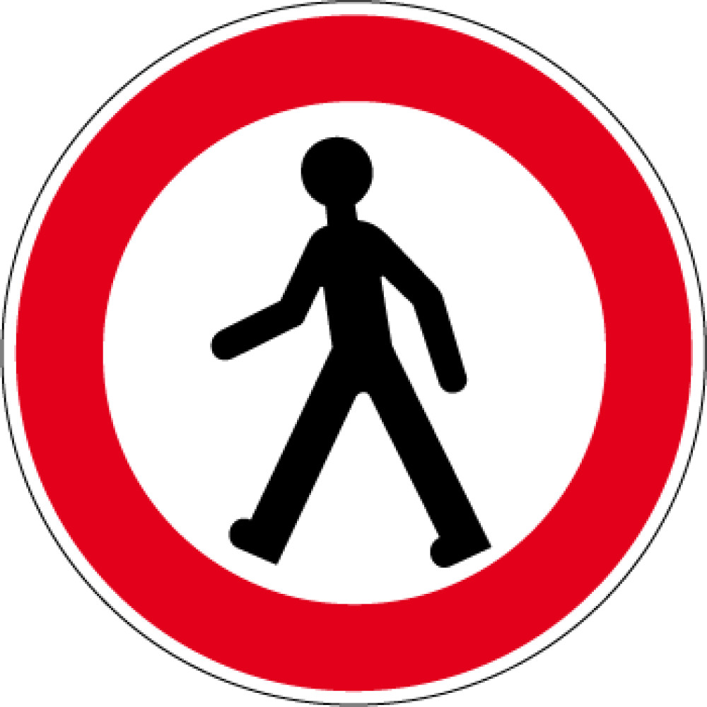 Panneau rond interdit aux piétons 1 - 4mepro Panneau rond interdit aux piétons 1 - 4mepro