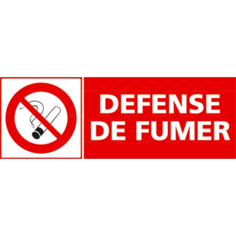 Panneau rectangulaire défense de fumer