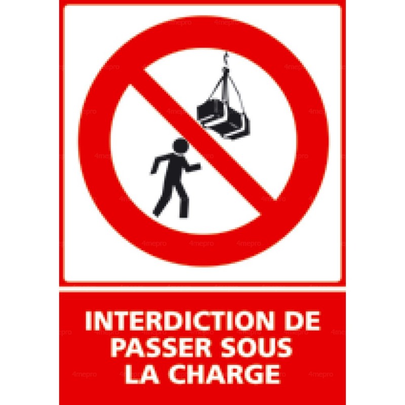 Panneau Interdiction de passer sous la charge
