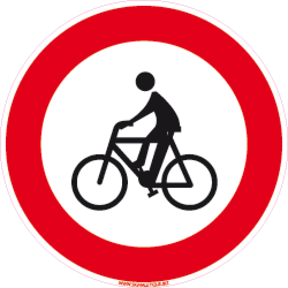 Panneau Interdit aux vélos + pictogramme