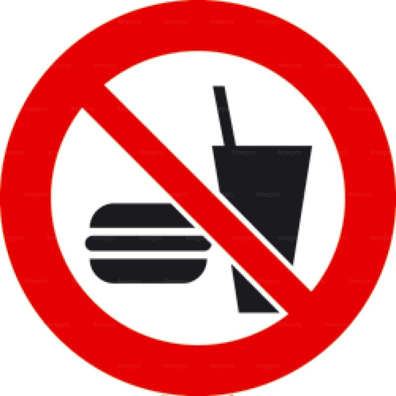 Panneau Interdit de manger et boire