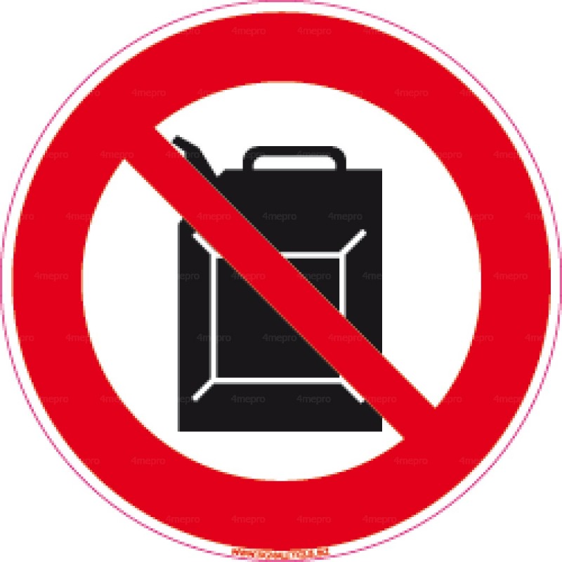 Panneau rond Bidon essence interdit avec pictogramme