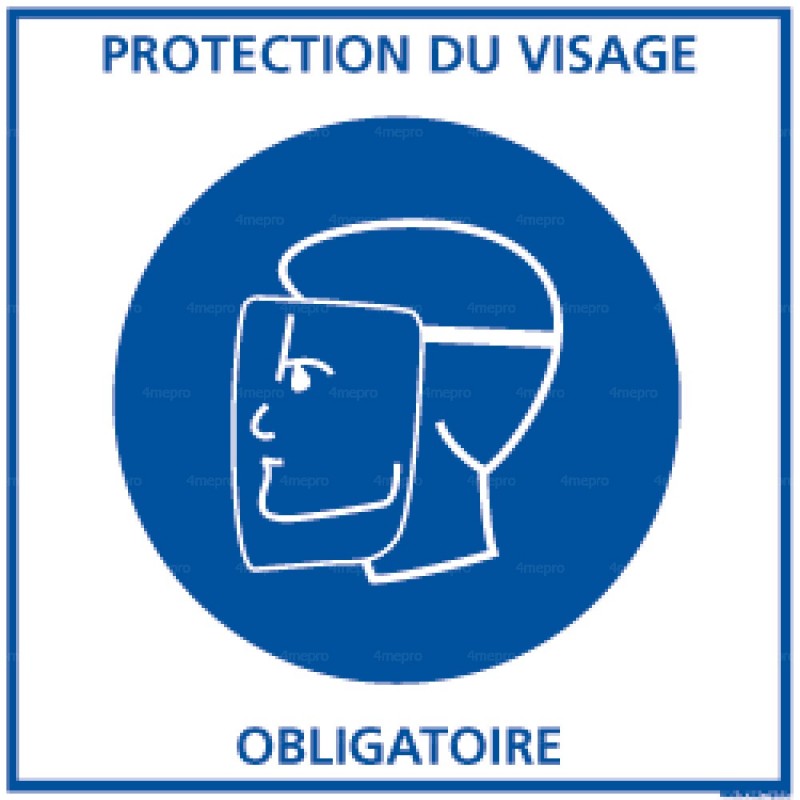 Panneau Protection du visage obligatoire + pictogramme
