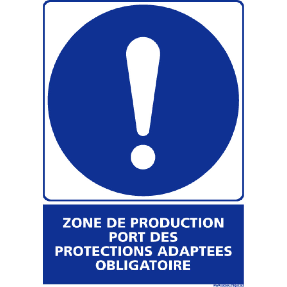 Panneau Zone de protection port des protections adaptées obligatoire