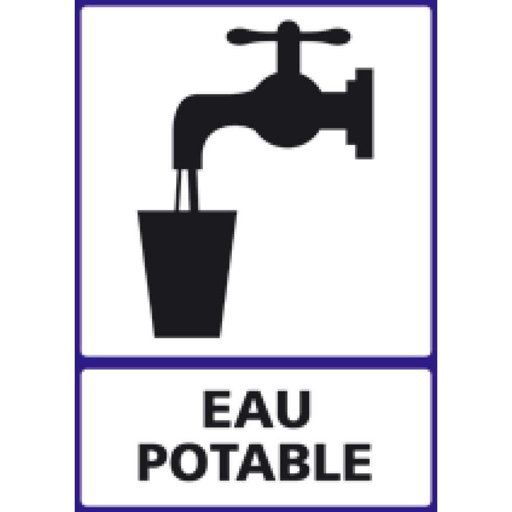 Panneau pour signaler l'Eau potable avec pictogramme