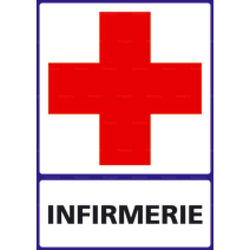Panneau Infirmerie avec pictogramme croix