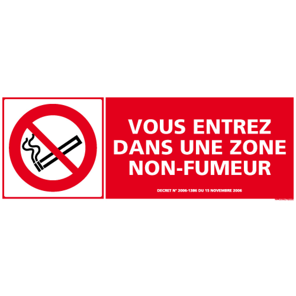 Panneau de signalisation Vous entrez dans une zone non fumeur