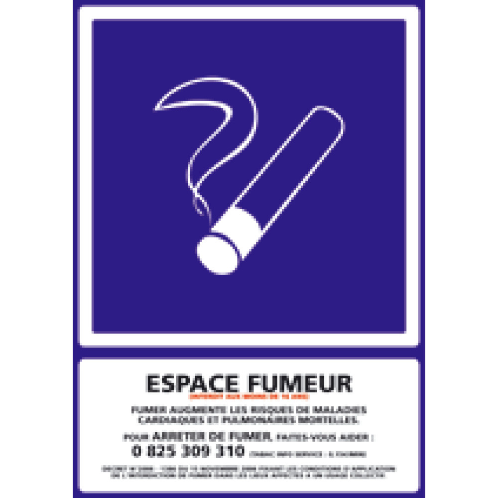 Panneau de signalisation Espace fumeur officiel