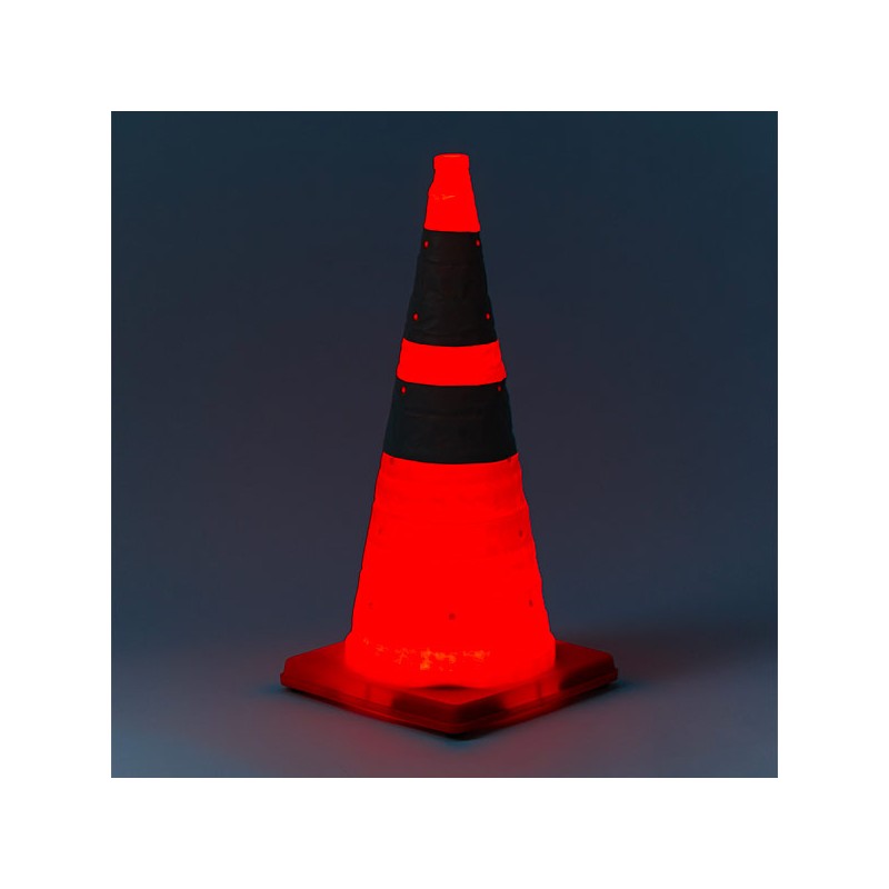 Cône de signalisation rétractable et lumineux - 72 cm