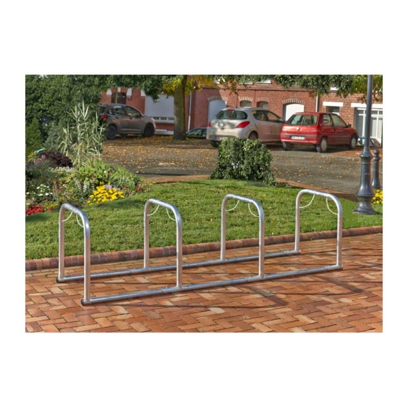 Support vélos en ligne 4 arceaux pour 8 vélos