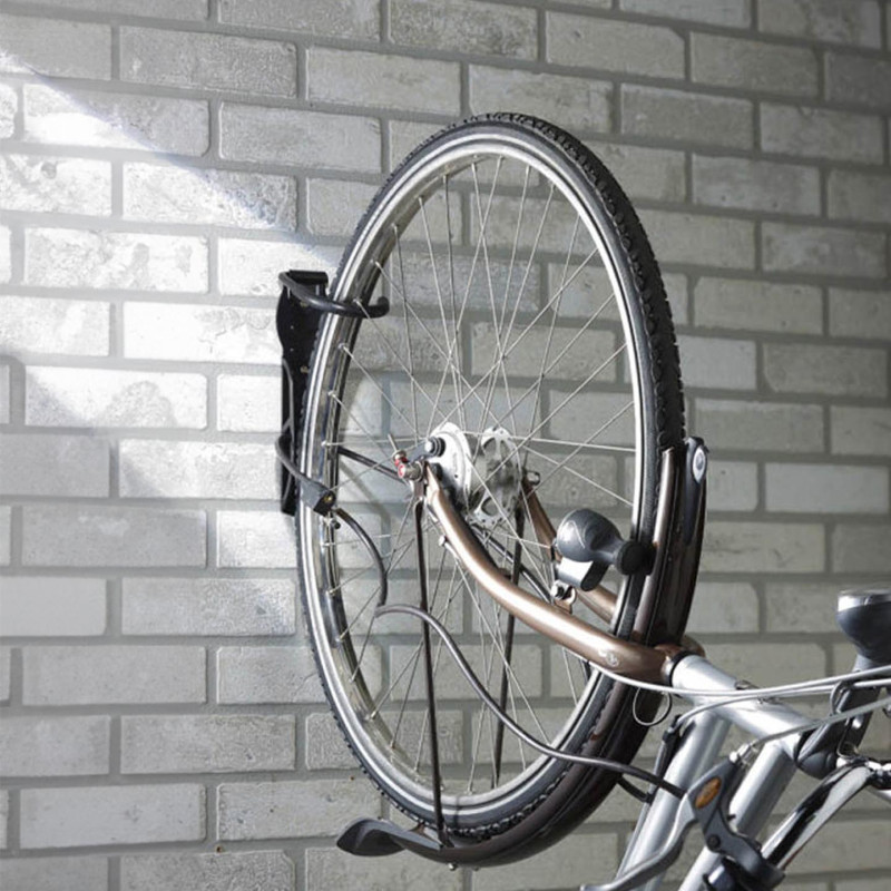 Crochet pour 1 vélo mural avec suspension par roue avant